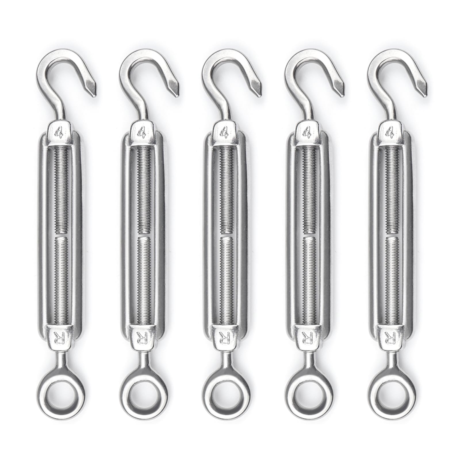 Muzata 5 Pack M4 Turnbuckle Hook and Eye Turnbuckles for Cable Wire ...