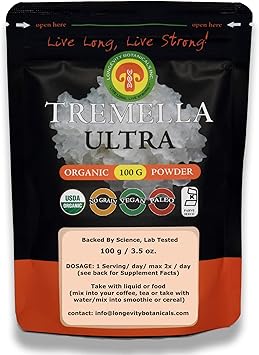 ORGANIC TREMELLA Mushroom Extract Powder 100 G Beauty and Hydration ...