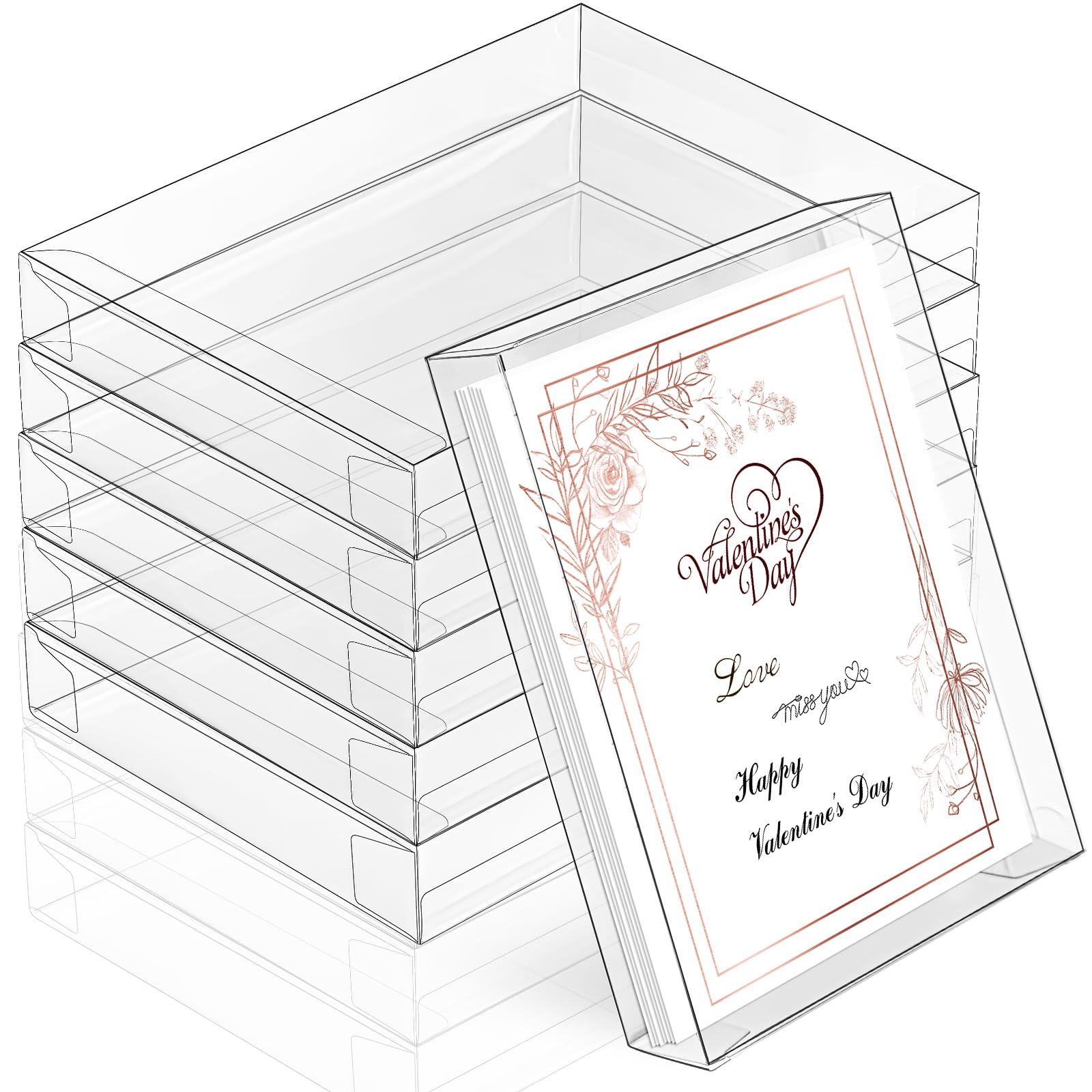Sintuff 100 Pcs Clear Card Box Greeting Card Storage Boxes Clear ...