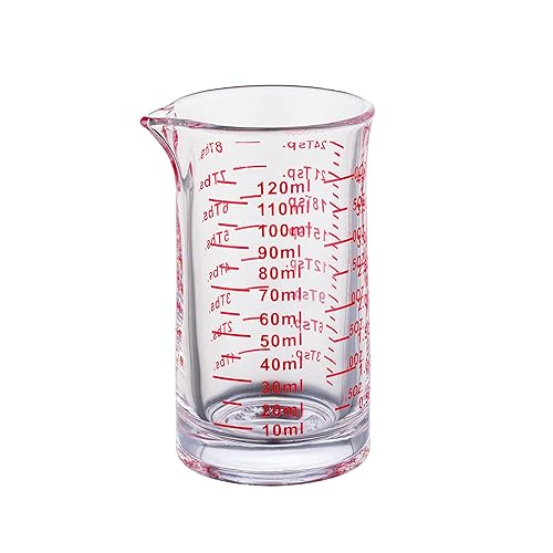 Ackers 4 Oz Glass Measuring Cup,Borosilicate Shot Glass with V-Shaped ...