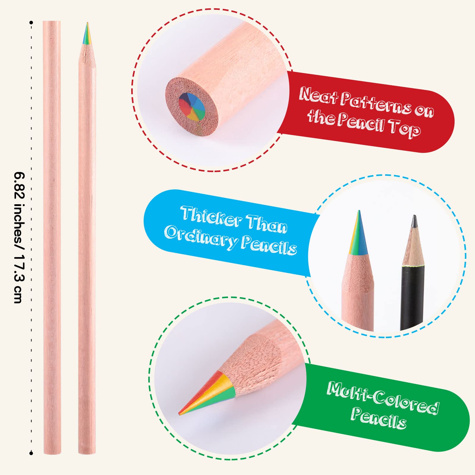 Mua CHENGU 48 Pcs Rainbow Colored Pencils Bulk 7 Color in 1 Wooden ...