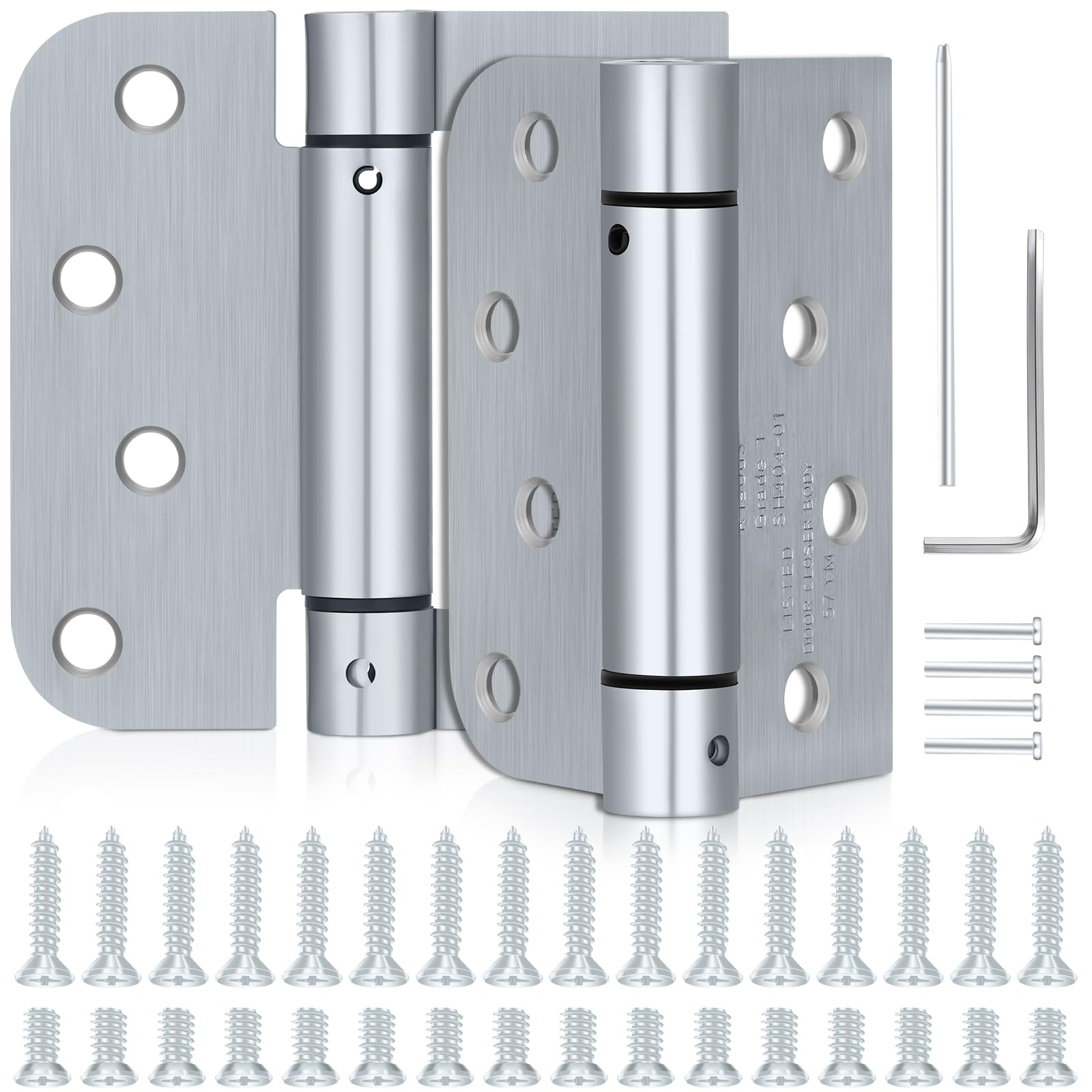 Mua Hicarer 2 Pcs Self Closing Door Hinges 4'' Square 5/8" Radius ...