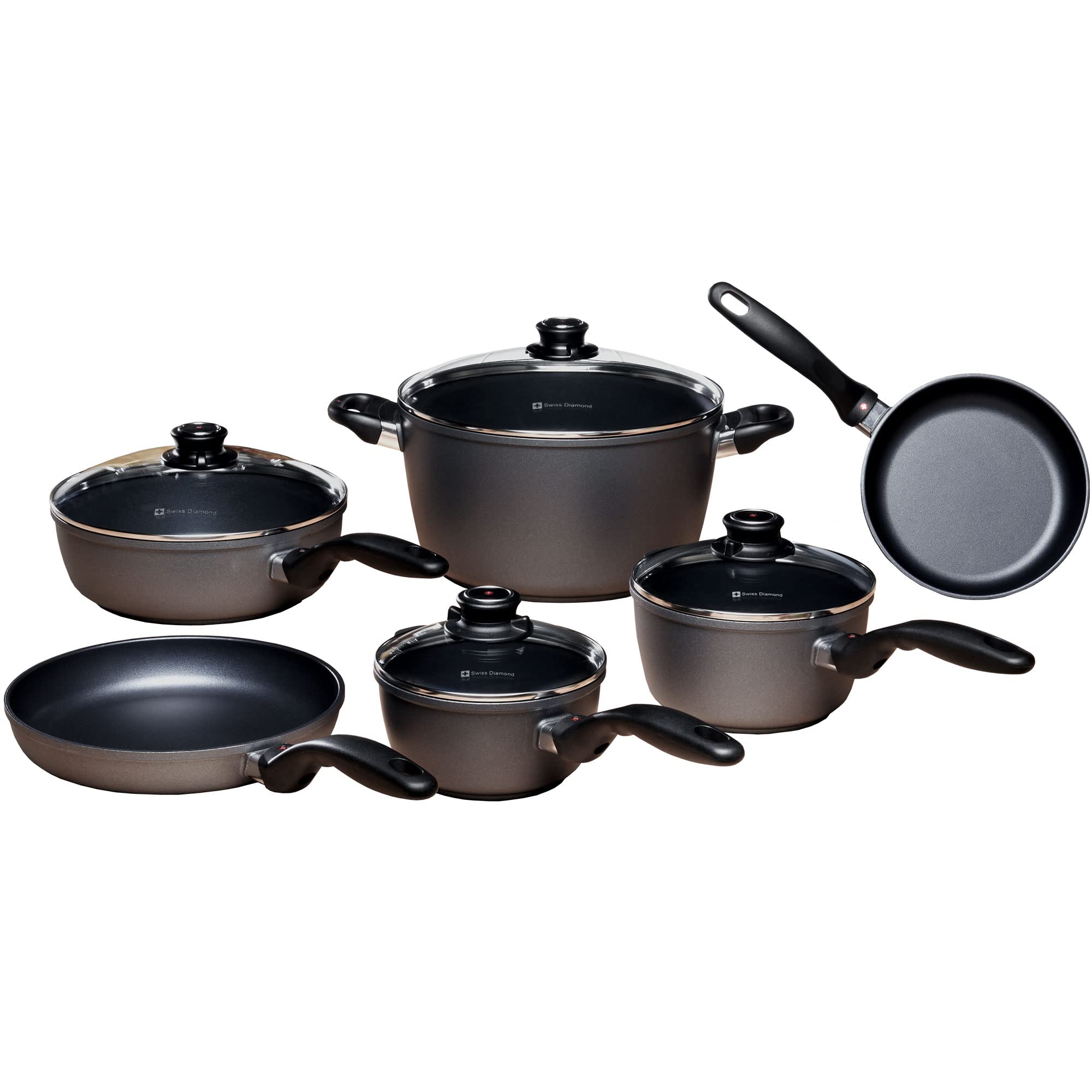 Mua Swiss Diamond 10 Piece Nonstick Cookware Set - Diamond Enforced ...
