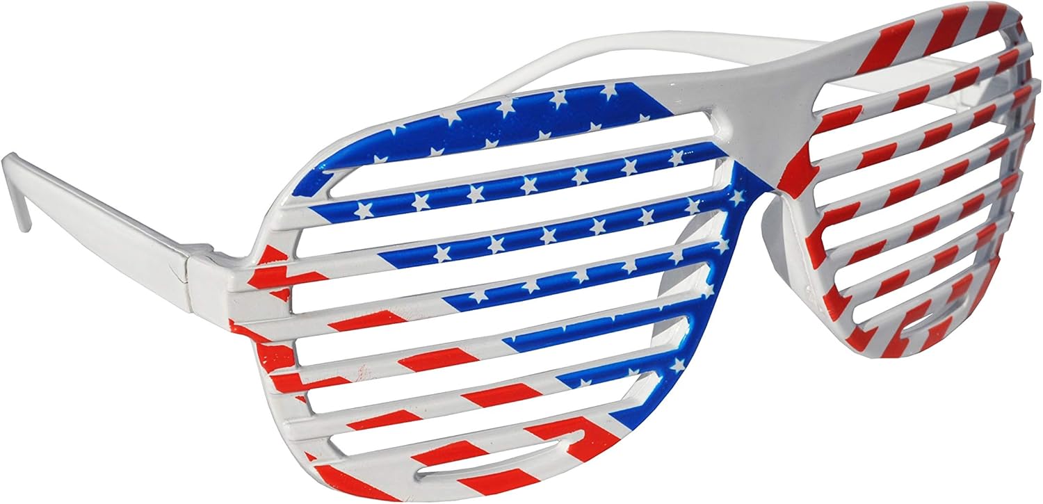 USA American Flag Shutter Shades Fun Novelty Plastic Party Sunglasses ...