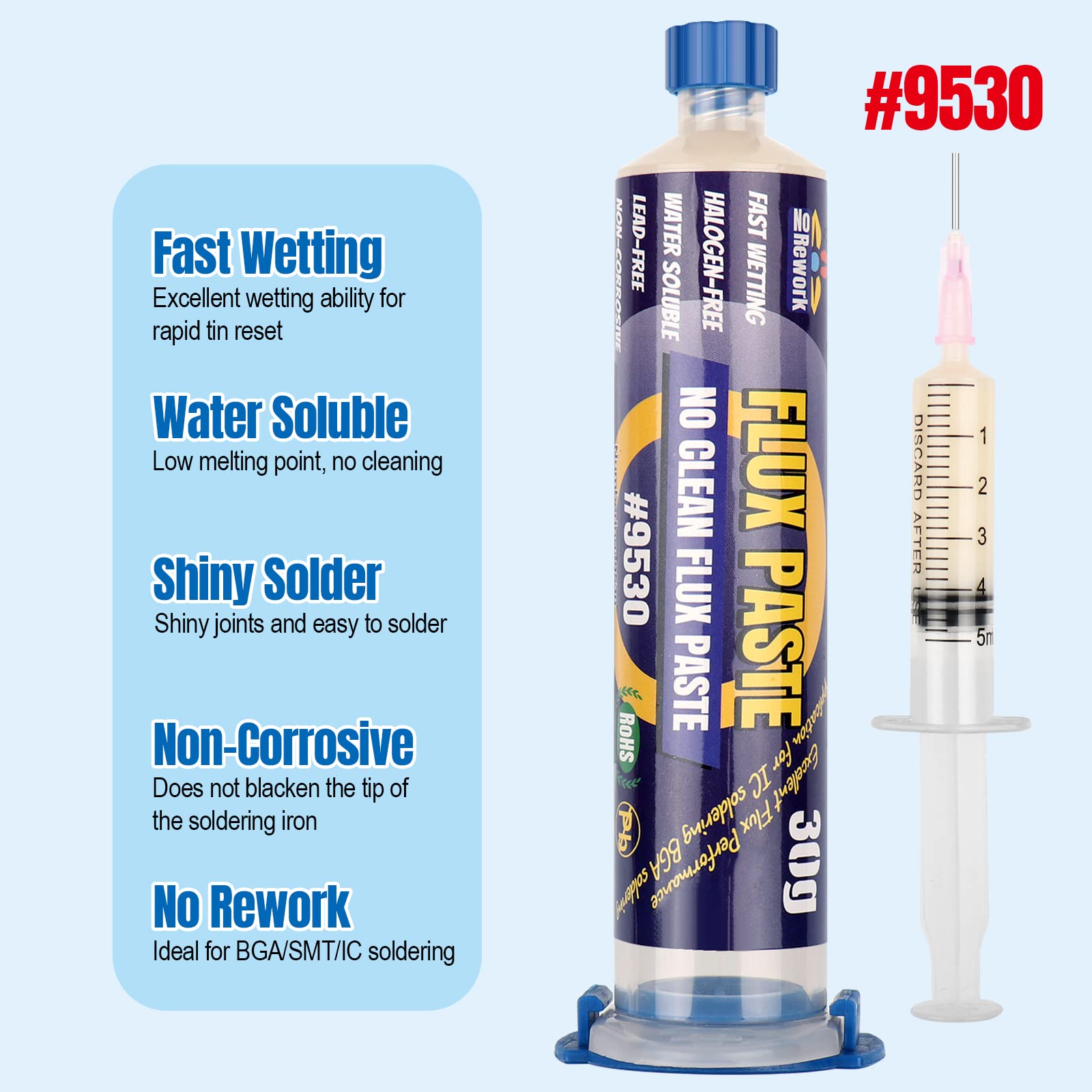 Mua BEEYUIHF Soldering Paste Flux, No-Clean Solder Flux, for Electrical Soldering, 30cc Syringe ...