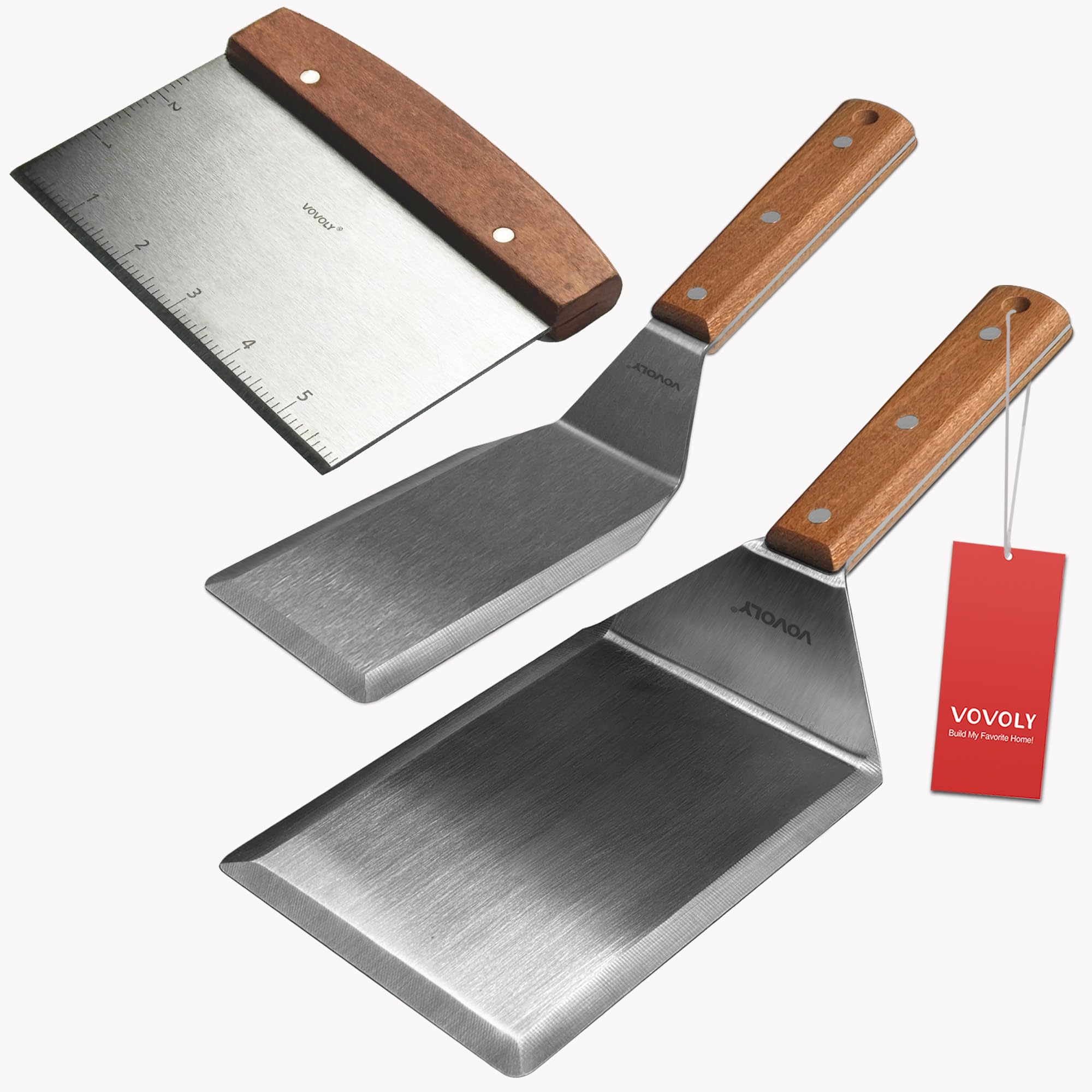 Stainless Steel Metal Spatula Set For Griddle, Grill Spatula Scraper ...