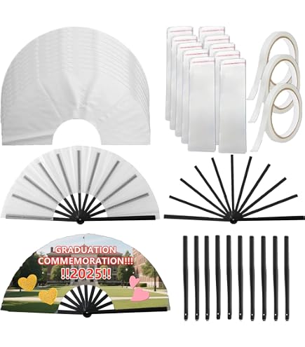 Clack Fans Bulk 33pcs Sublimation Hand Fan Blanks Bulk, Fan Shaped ...