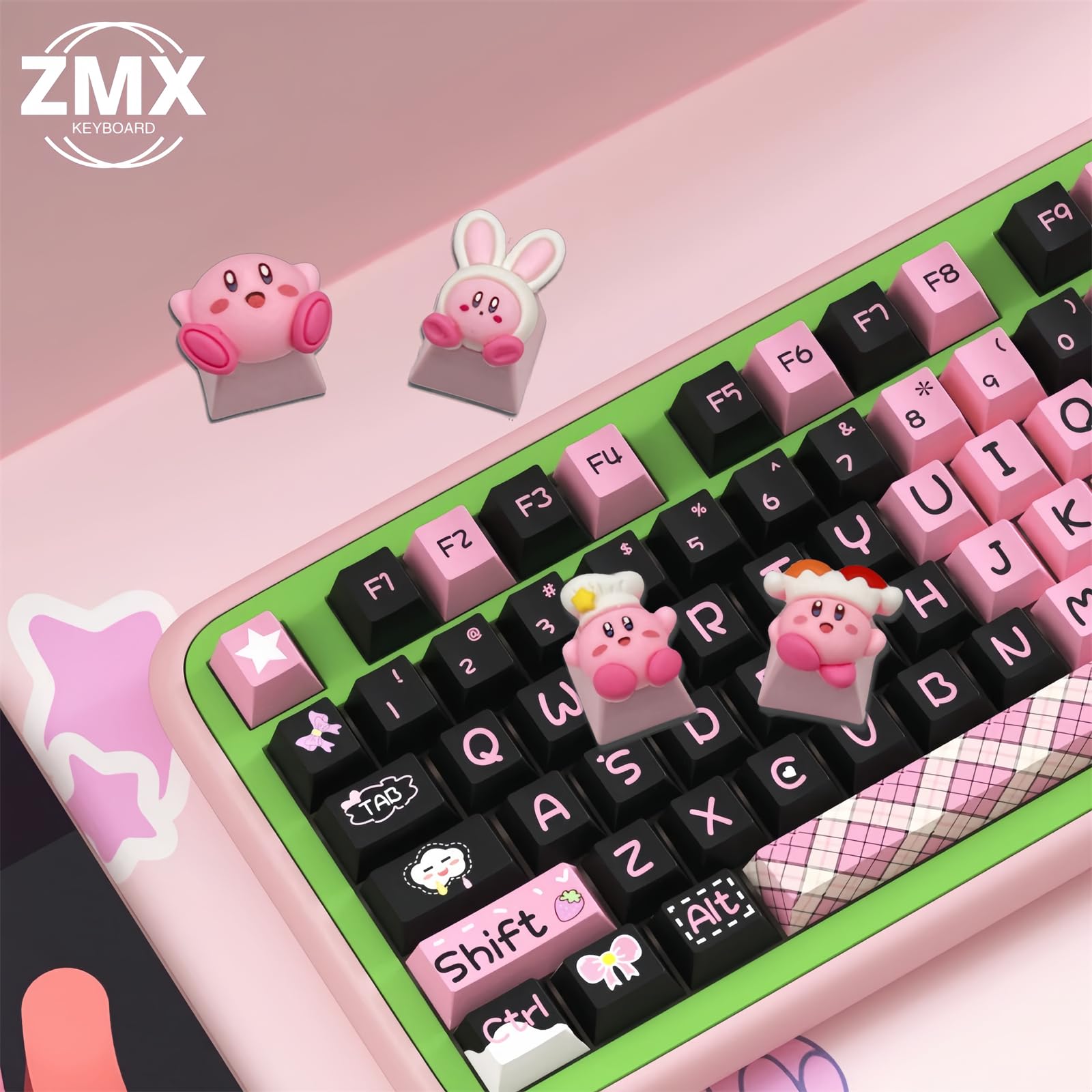 Mua ZMX Cute Anime Keycaps,Custom Handmade PBT Keycap for Kirby Pink ...