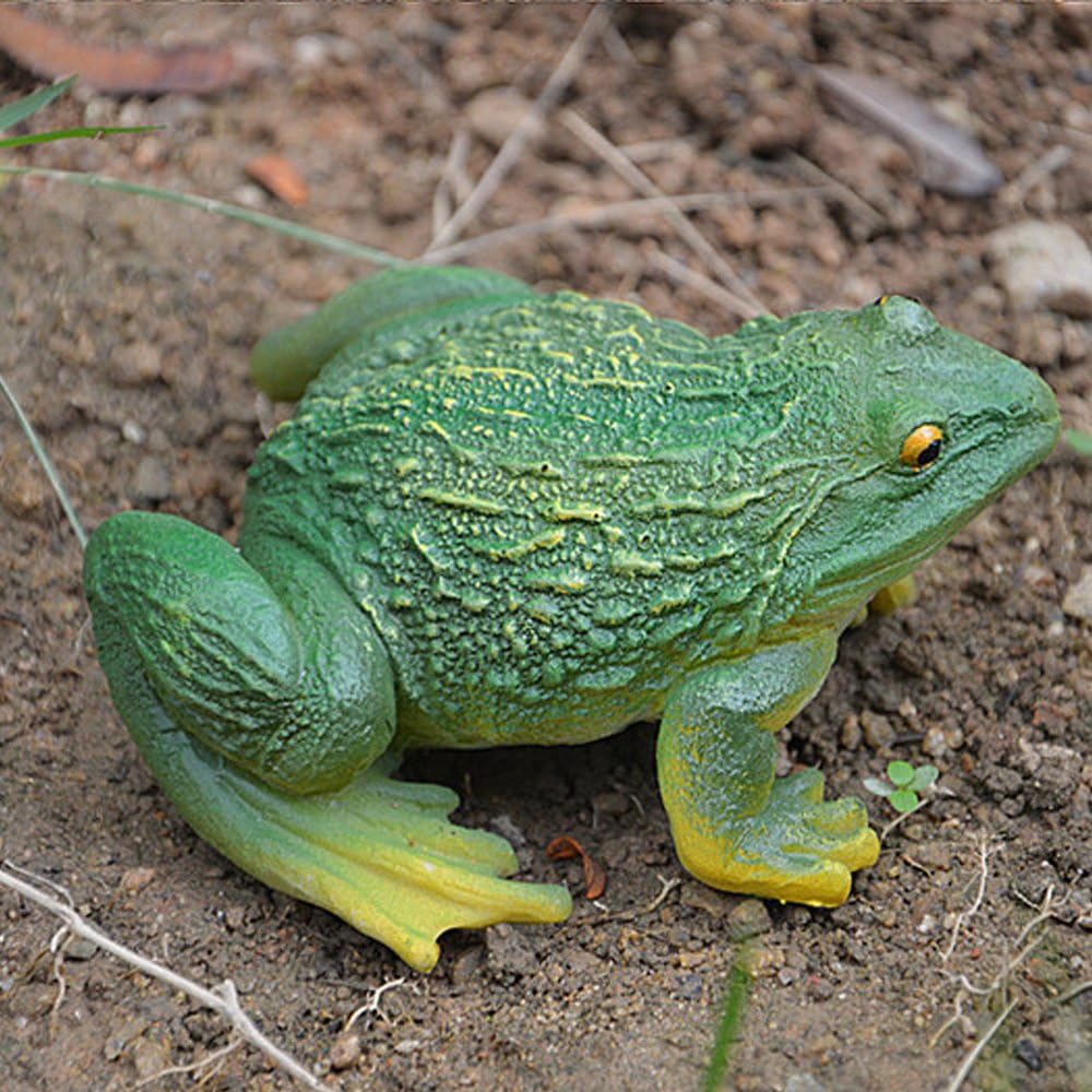 Pack of 2 Simulation Frogs Statue Figurine, LU2000 Resin Crafts Gardening Potted Garden Desktop ...