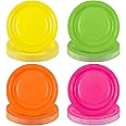 Amazon.com: Kochorie 72 Pieces Neon Paper Plates 7 Inch Bulk Paper ...