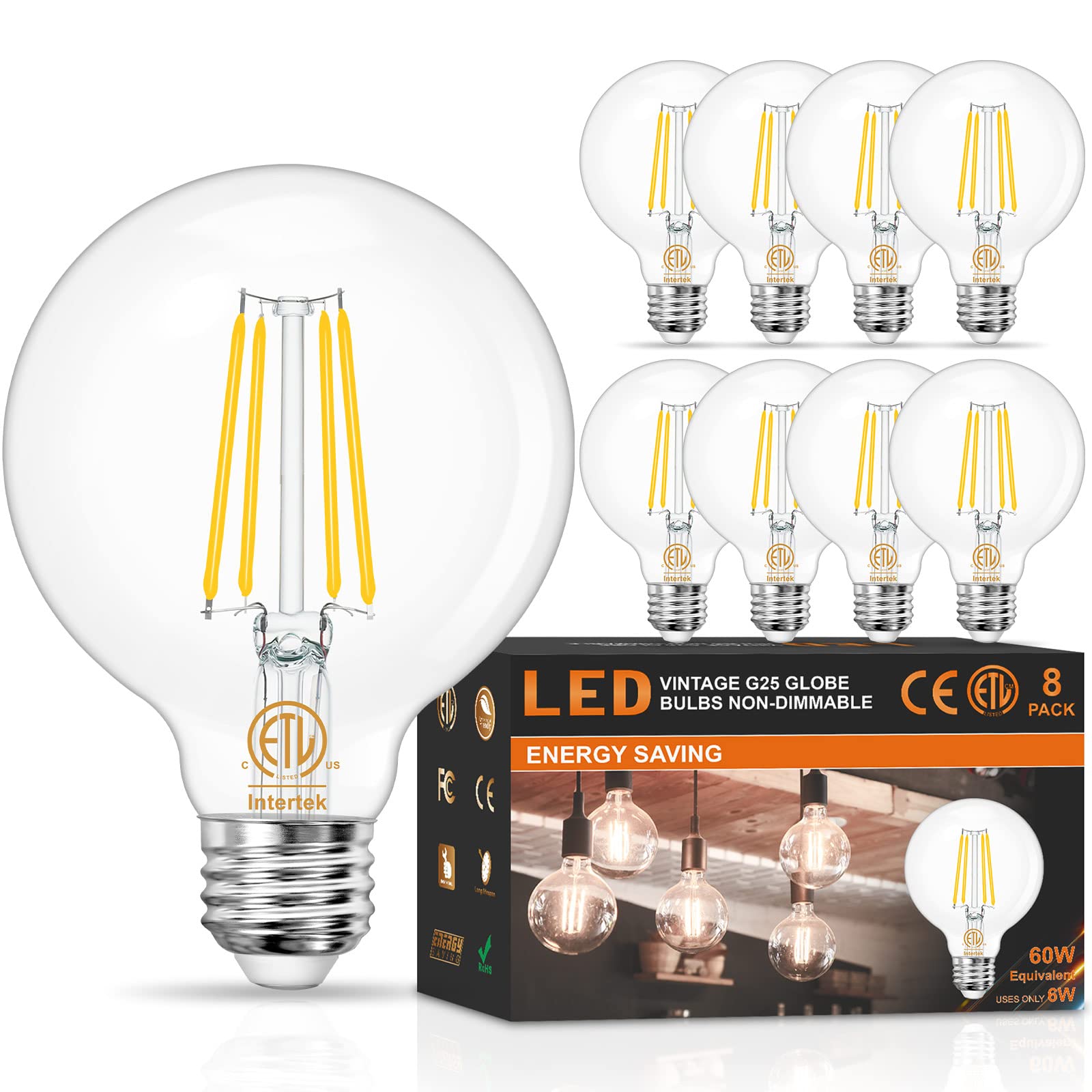 Mua Dekang 8-Pack LED Bathroom Light Bulbs 60W Equivalent, 4000K ...