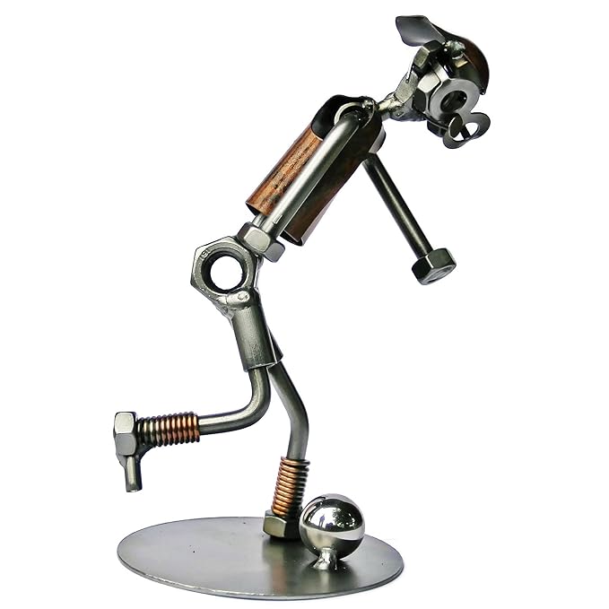 Metal Nuts And Bolts Sculpture Football Player Figurine - Unique ...