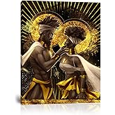 Amazon.com: King and Queen Wall Art African Crown Canvas Poster African American Wall Art Black ...