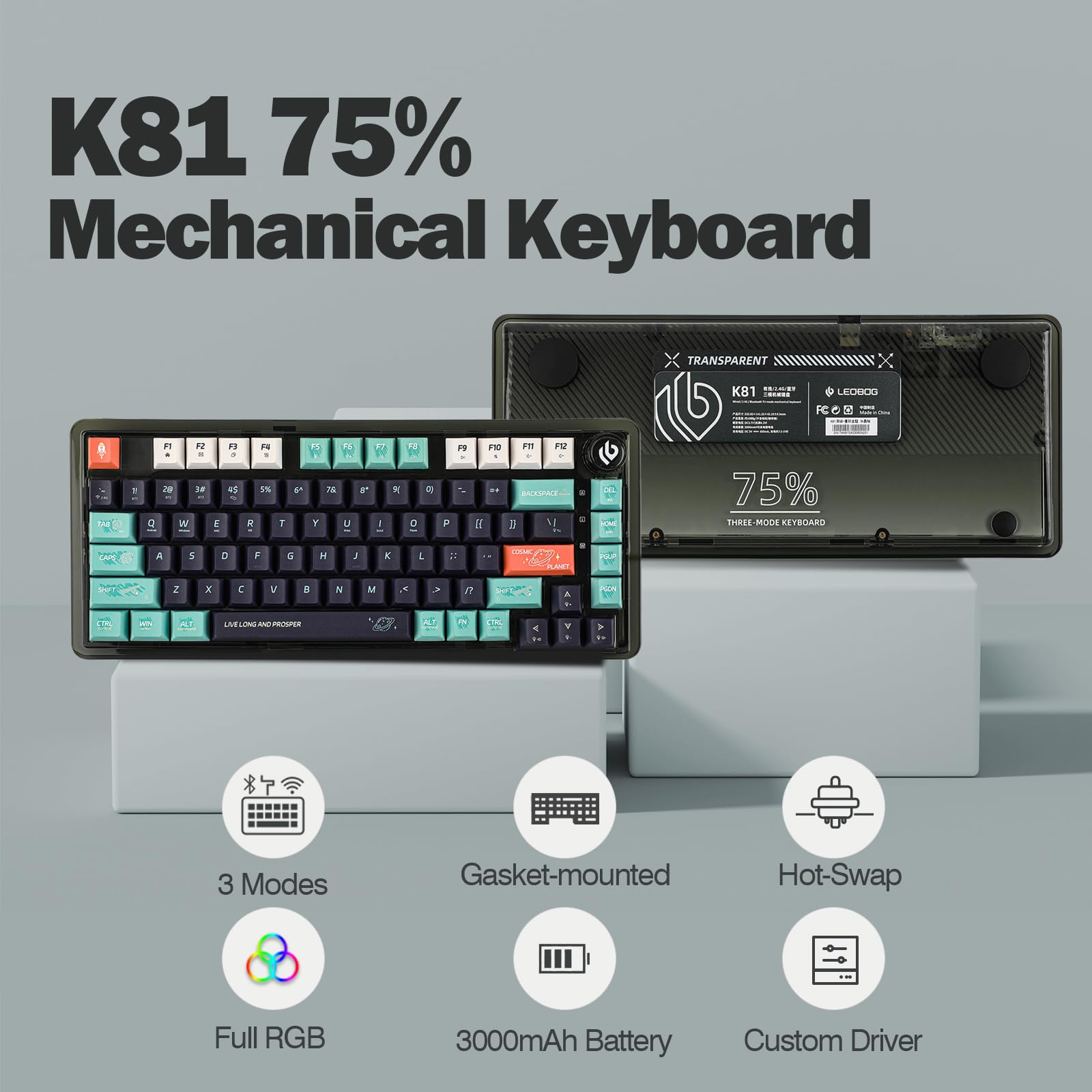 Mua x LEOBOG K81 Gasket-mounted Custom Mechanical Keyboard with Knob ...