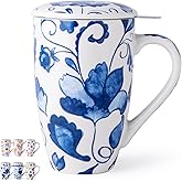 Amazon.com: GBHOME Tea Mug with Infuser and Lid, 18 Ounce large Ceramic ...