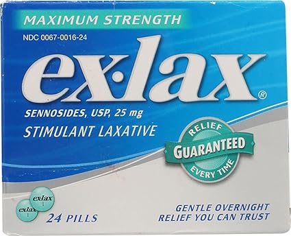 Amazon.com: Ex-Lax Maximum Strength Stimulant Laxative 24 ct (Pack of 6 ...