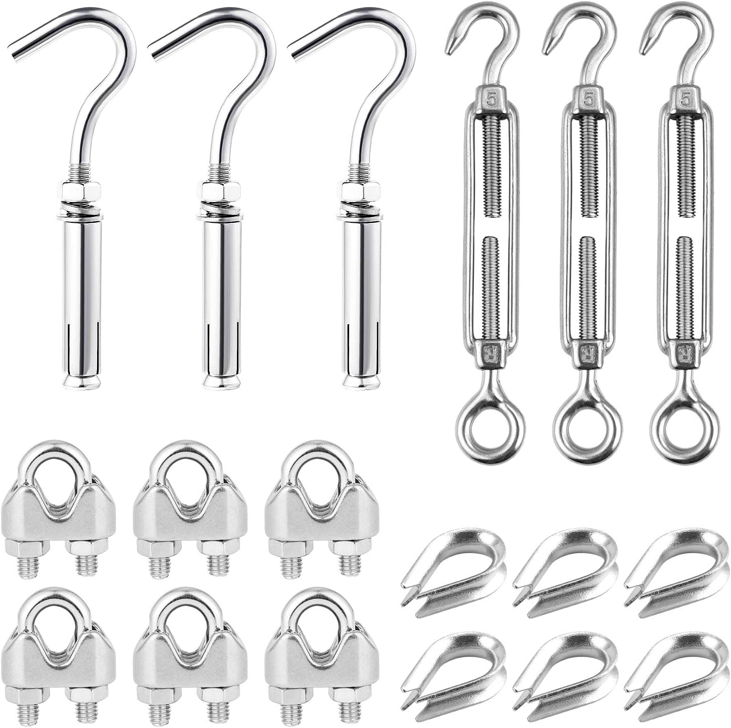 HSEAMALL Garden Wire Cable Railing Kit,Outdoor String Light Suspension ...