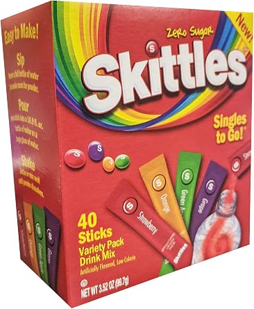 Skittles Singles to Go Drink Mix Variety Pack, Sugar Free - 40 Sticks ...