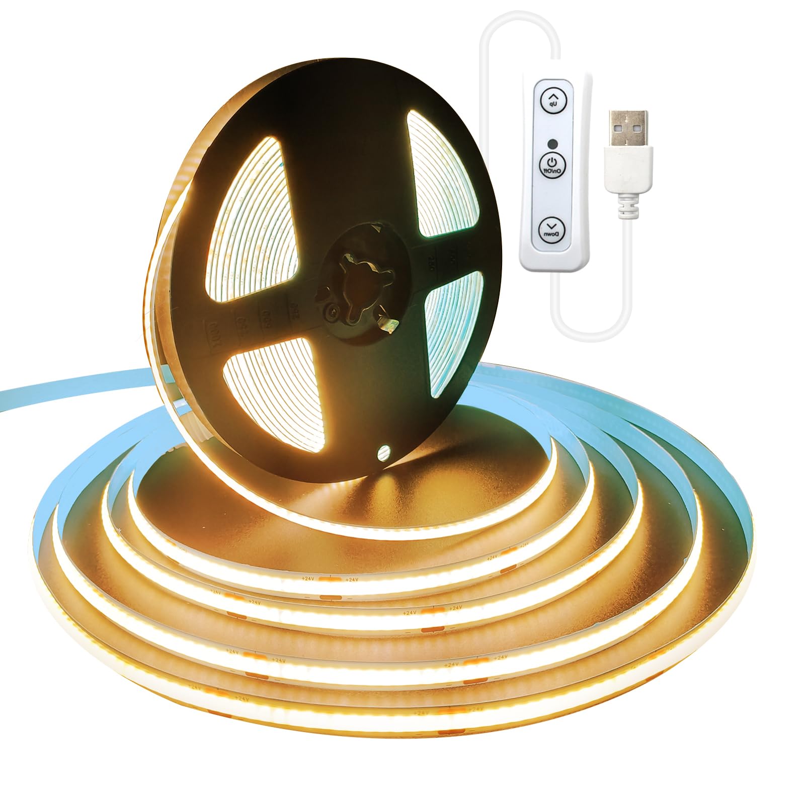 GLPE COB LED Lights for Bedroom USB Powered,10Ft 960LEDs White Rope ...