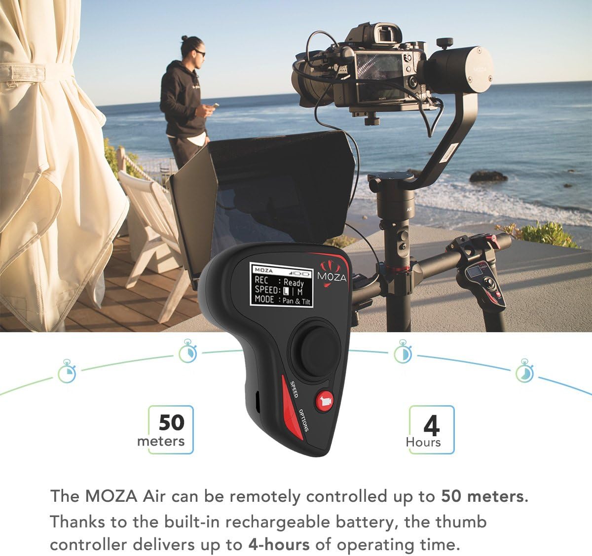 MOZA Air 3 Axis Camera Gimbal Stabilizer with Remote Control and Dual ...