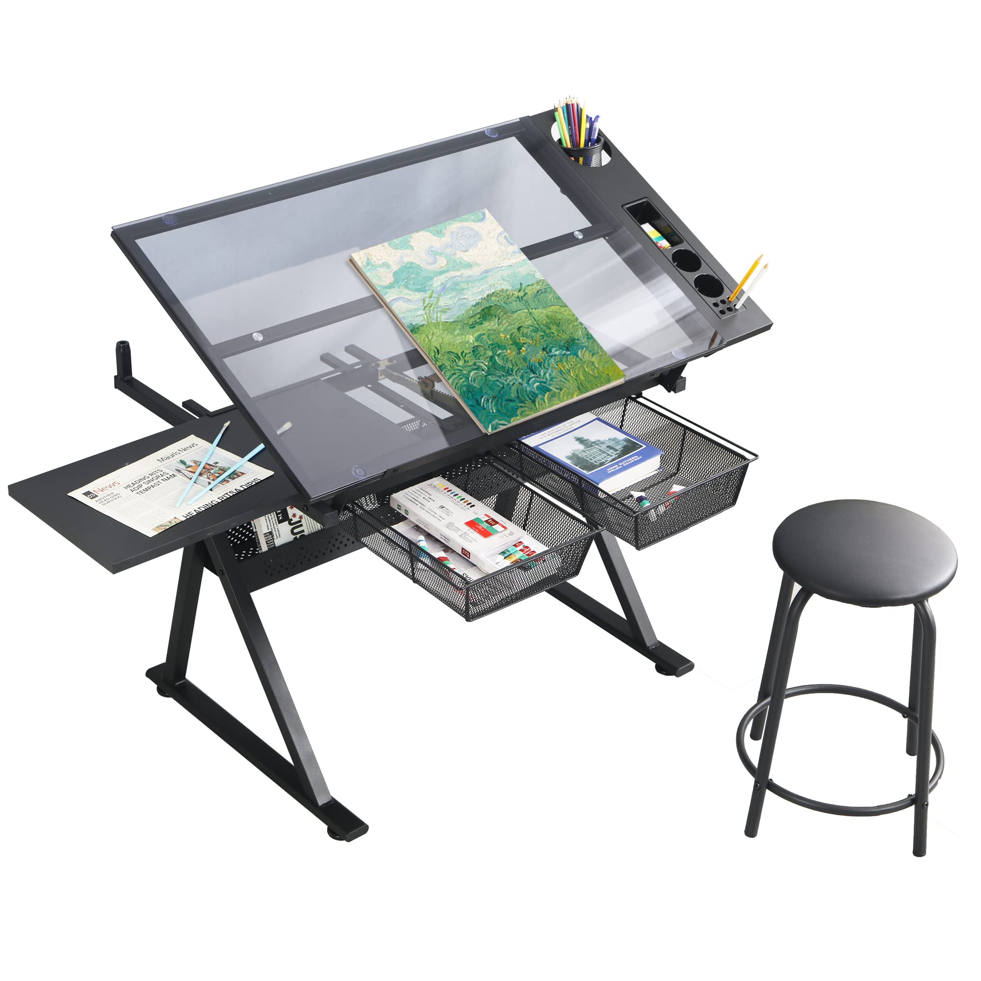 Mua LifeSky Adjustable Glass Drafting Table - Height Adjustable Temped ...