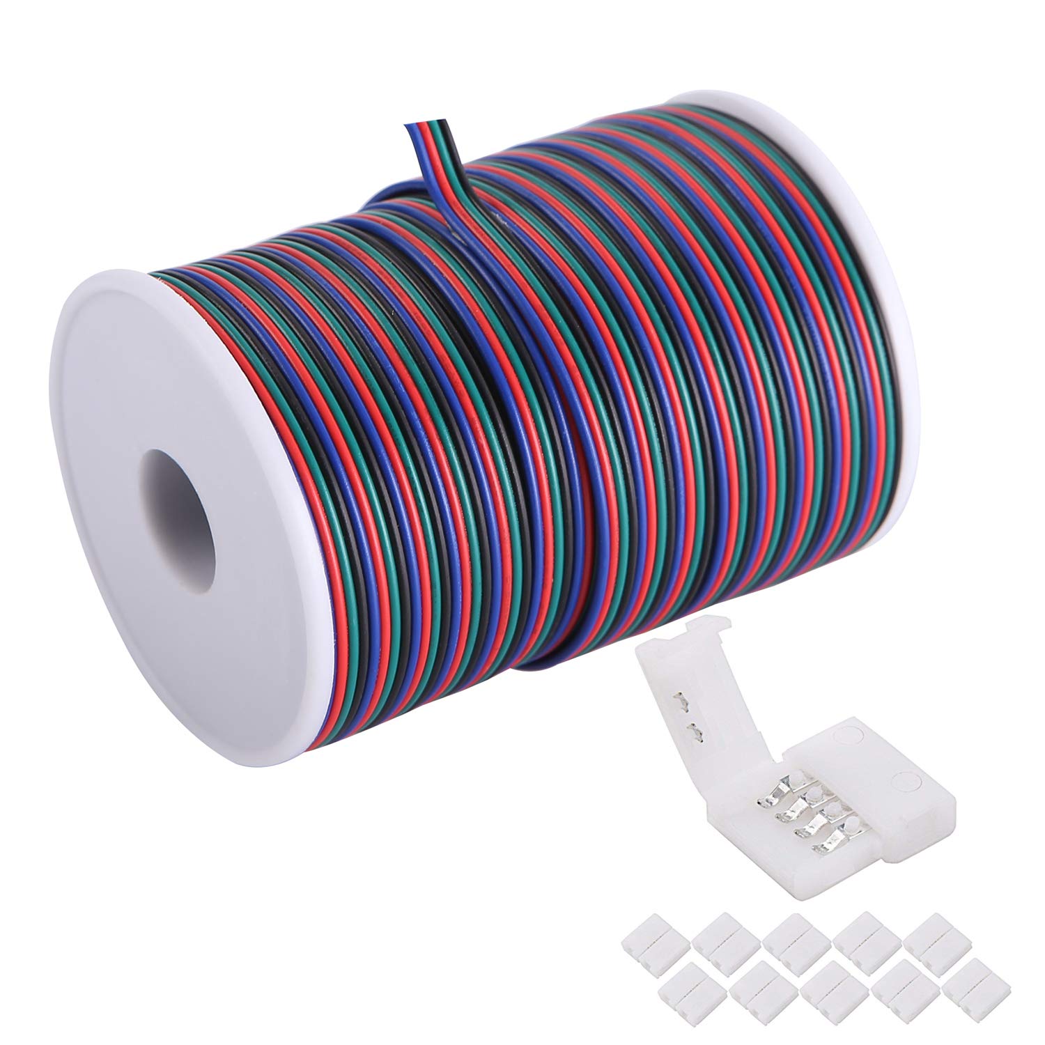 Mua 100ft(30.5m) 22 AWG 4Pin RGB Wire Extension Cable with Spool, Led ...