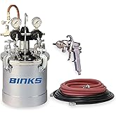 Binks Paint Pressure Pot Spray Gun Outfit Kit - 2.8 Gallon Galvanized ...