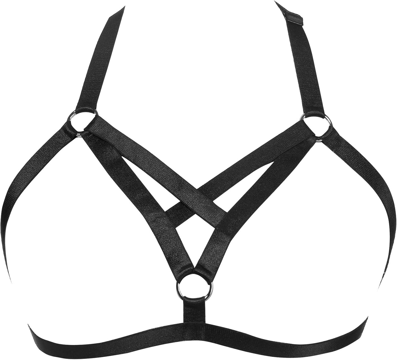 Amazon.com: Jelinda Women Harness Elastic Cupless Cage Bra Hollow Out ...