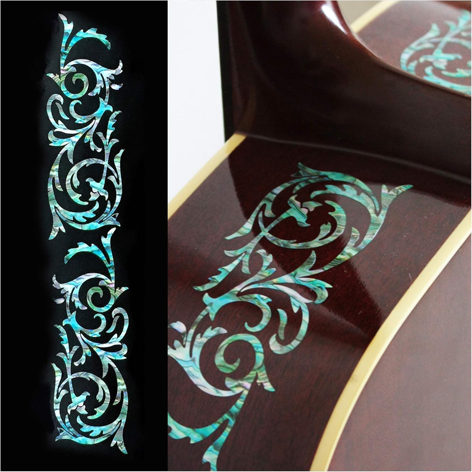 Inlay Stickers for Guitars & Bass - Ornamental Swirl (L&R Set ...