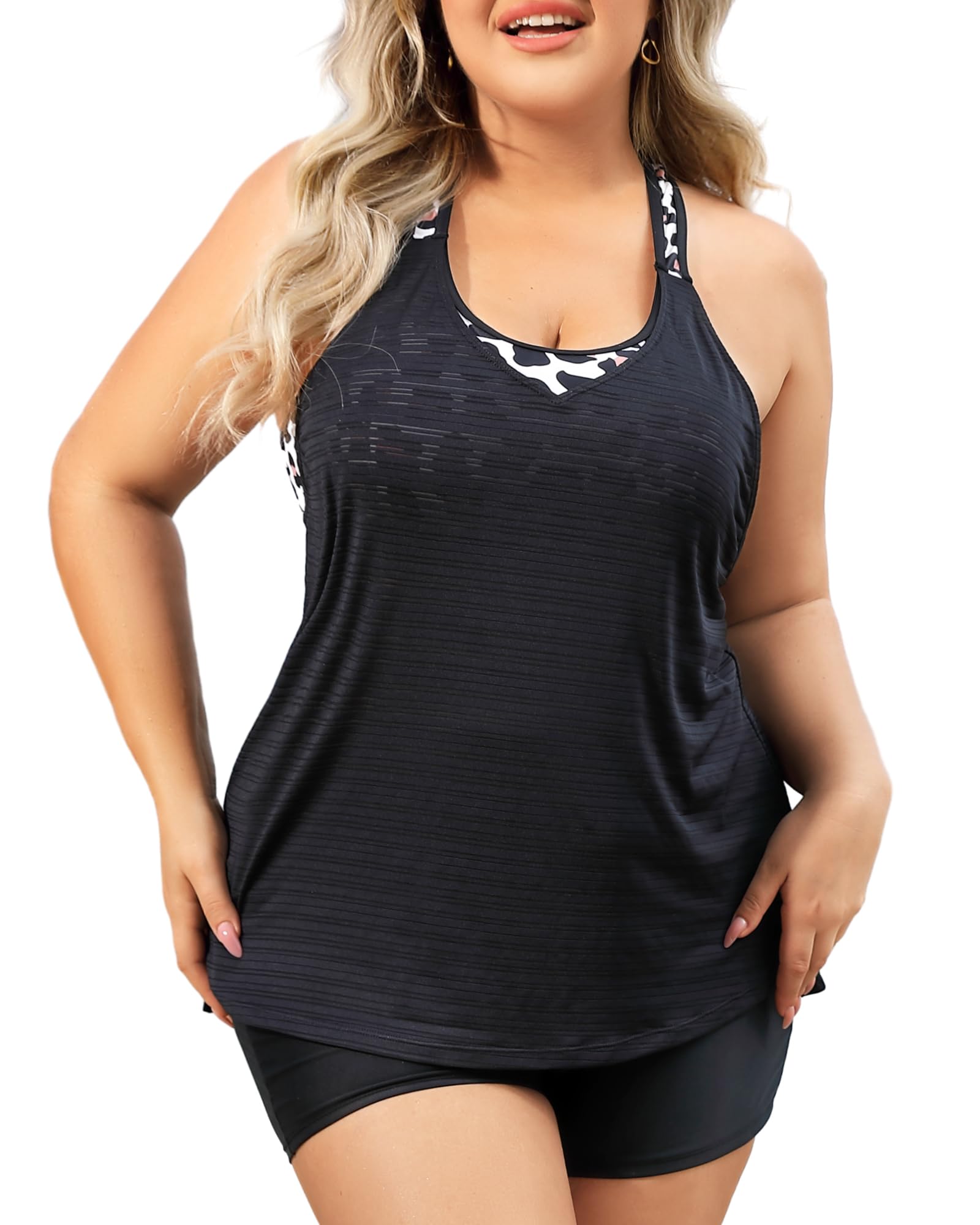Angel season Plus Size Tankini Swim Tops for Women Swimsuits Top Only ...