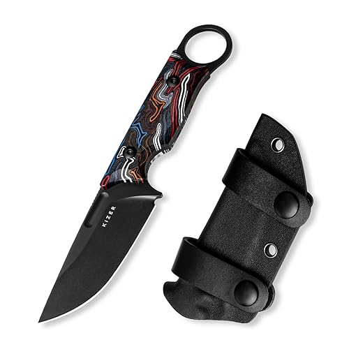 Kizer Cabox Fixed Blade Hunting Knife - 3.36" D2 Steel, G10 Handle with ...