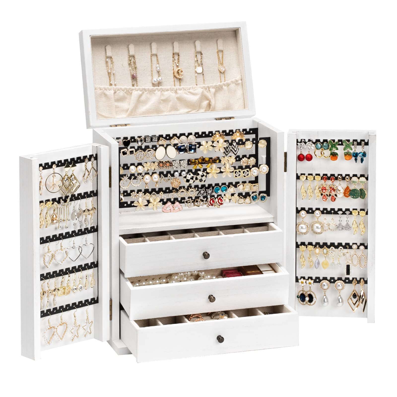 Poyilooo Jewelry Box Organizer, Large Jewelry Boxes for Women, Earring ...