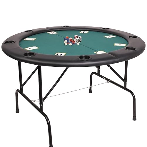 DC DICLASSE Round Folding Poker Table, 8 Players Card Table with ...