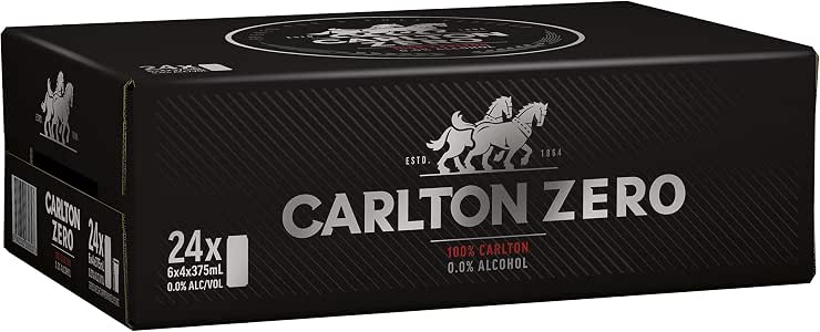 Carlton Zero Non Alcoholic Beer Cans, 375 ml (Pack Of 24): Amazon.com ...