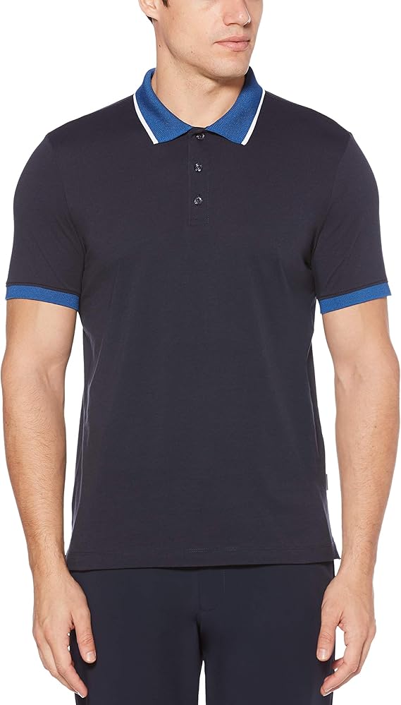 Perry Ellis Men's Pima Cotton Short Sleeve Polo Shirt at Amazon Men’s ...