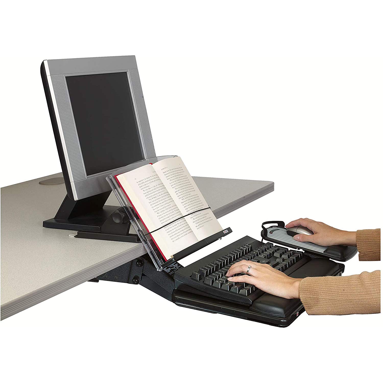 3M Adjustable Document Copy Holder, In-line with Monitor Minimizing ...