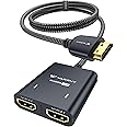 Amazon.com: WARRKY HDMI Splitter 4K, 1x2 HDMI Display Duplicate/Mirror ...