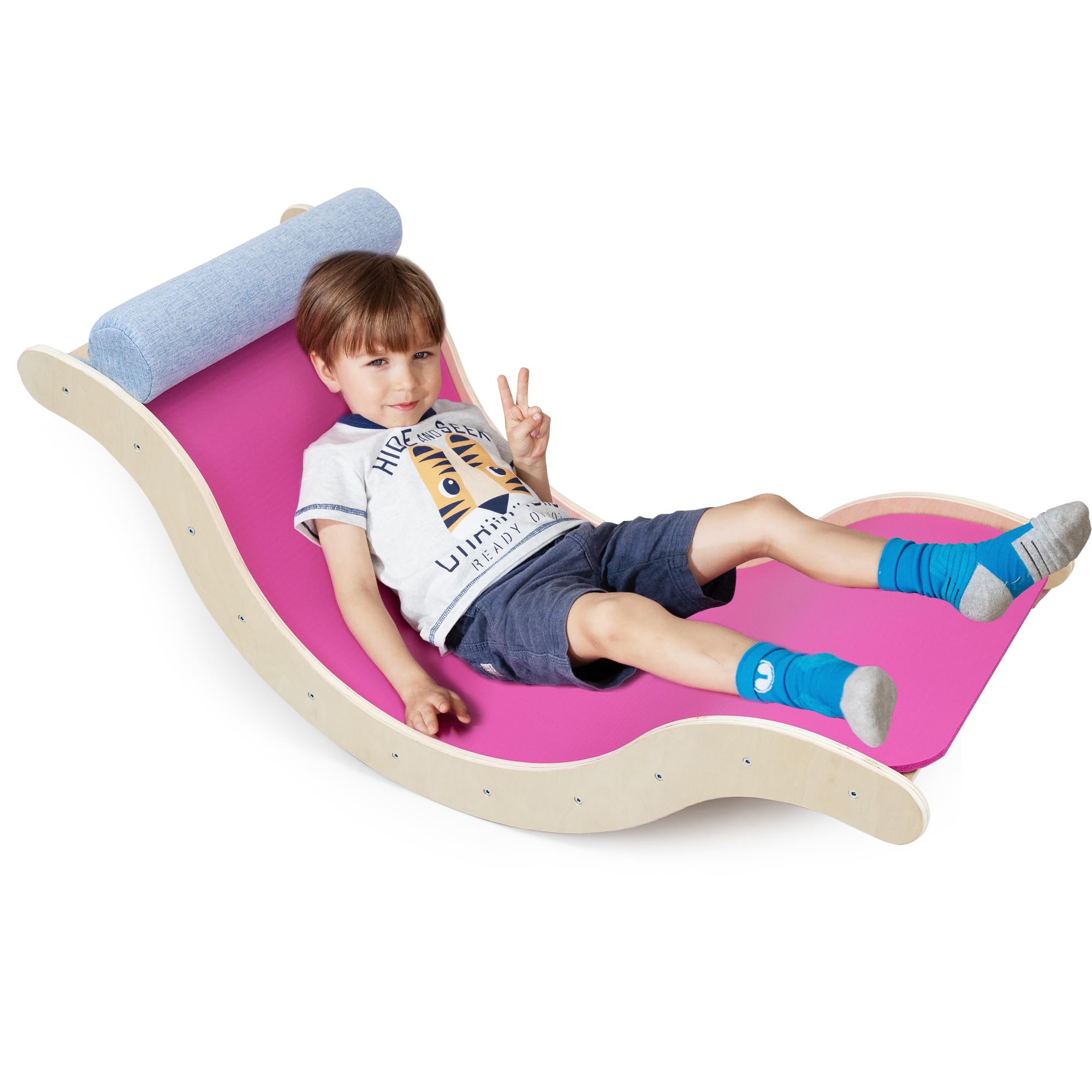 bbgroundgrm Kids Rocking Chairs, Lightweight Rocking Floor with Pillow ...