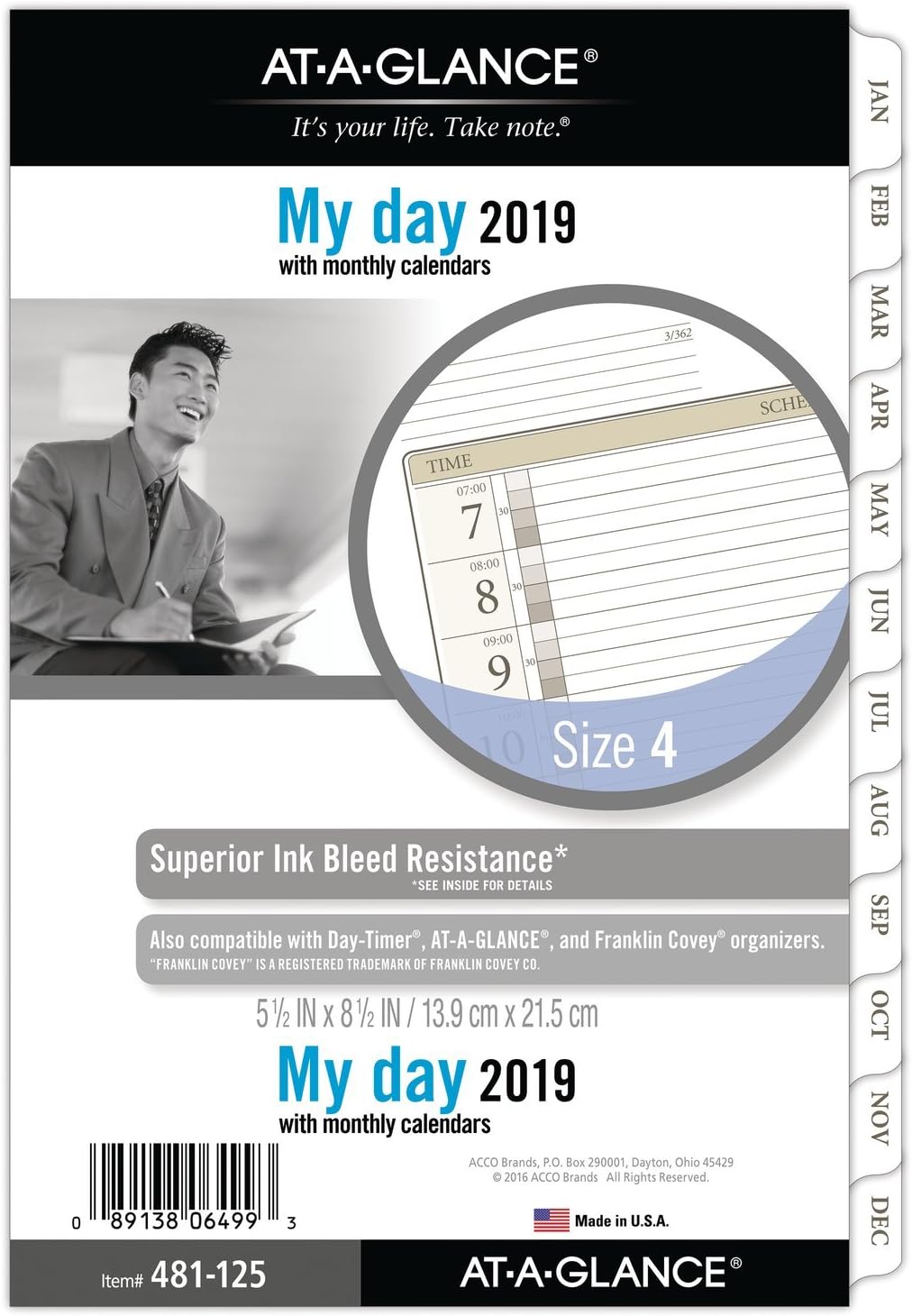 Amazon.com : AT-A-GLANCE 2019 Daily Planner Refill, Day Runner, 5-3/4 ...