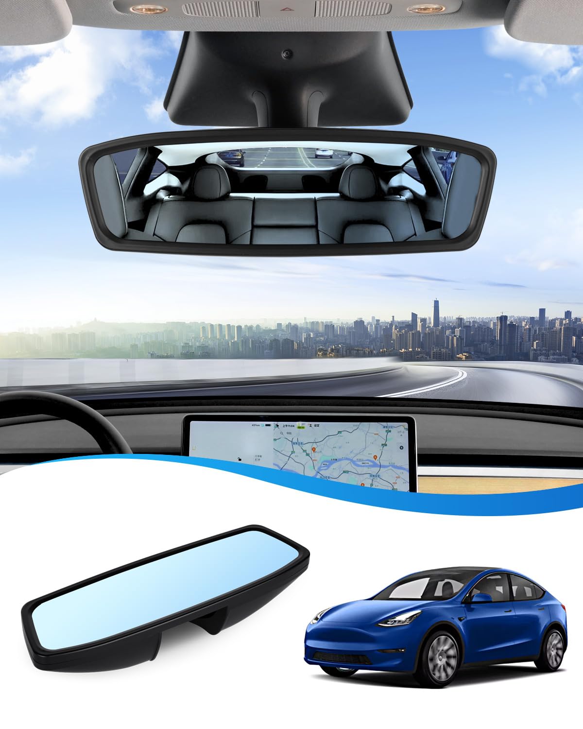 Shademax Rear View Mirror for Tesla Model Y Accessories 2025 2024 2023 ...