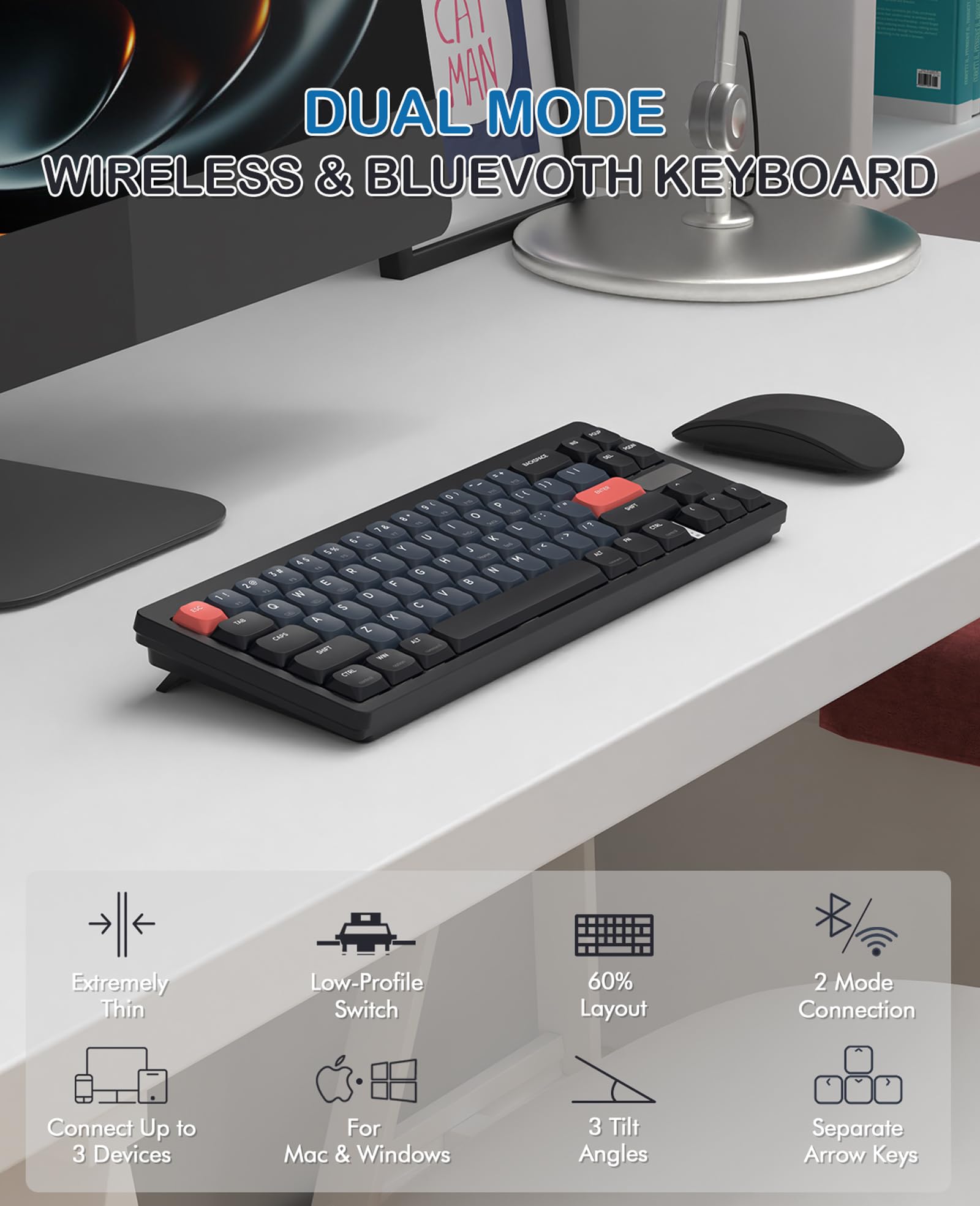 Mua MAGIC-REFINER RKL680 Ultra-Thin Wireless Mechanical Keyboard, 60% ...