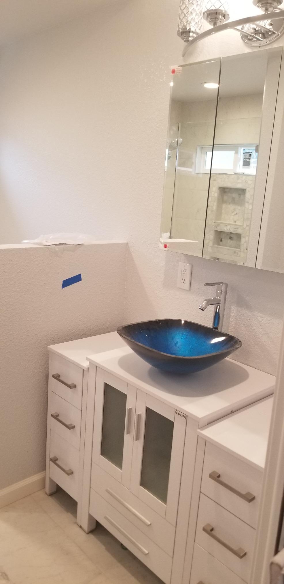 $49/mo - Finance eclife 48" White Bathroom Vanity W/White Side Cabinet Combo Modern Pedestal ...