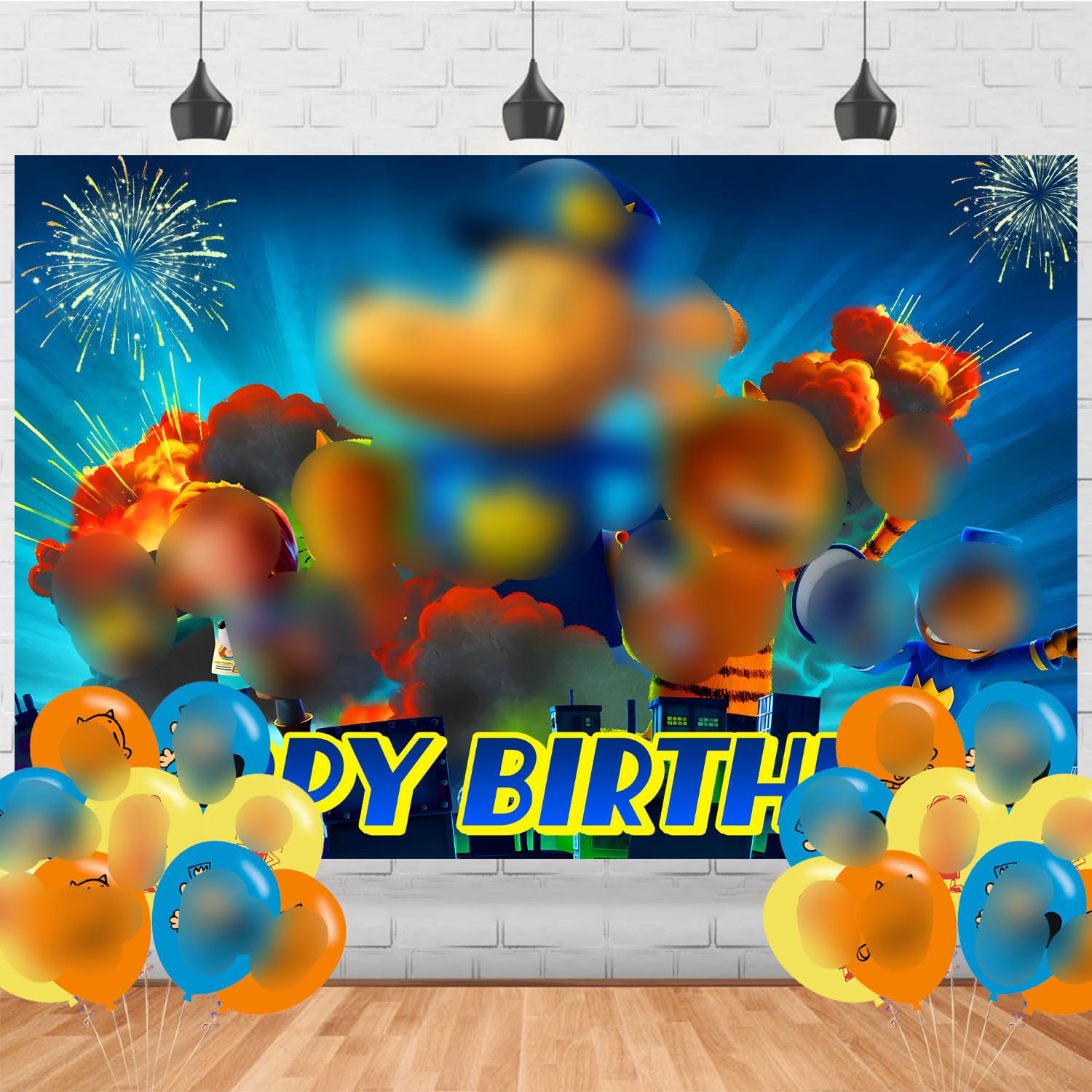 OUDINI Dog Cartoon Man Birthday Decorations, 5x3ft Happy Birthday ...