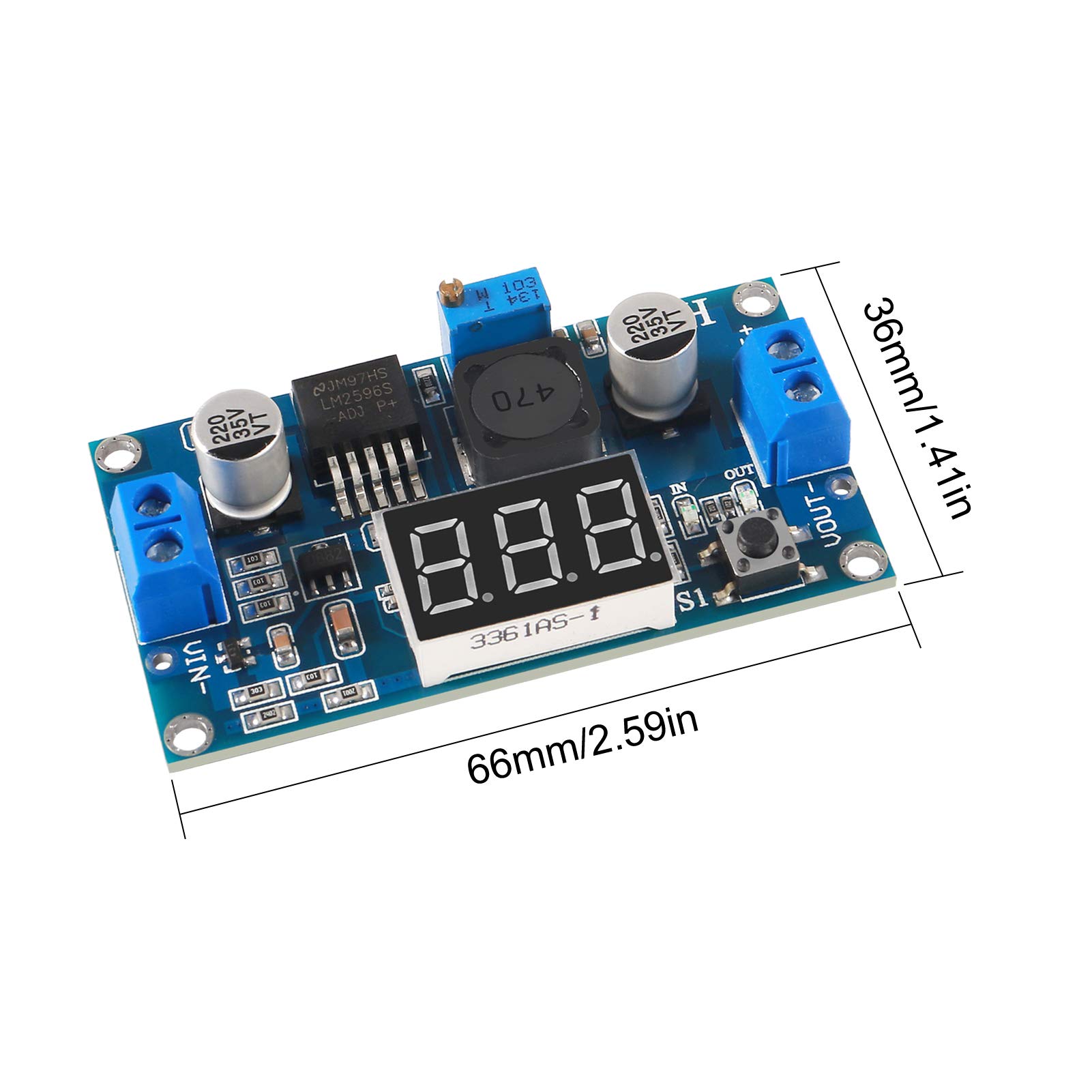 Mua 5Pcs LM2596S DC-DC LM2596 with LED Display Voltmeter Buck Converter Step-Down Regulator 4.0 ...