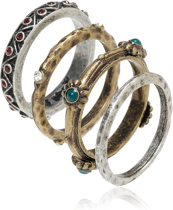 Amazon.com: Lucky Brand Hells Angels Two-Tone Stacked Ring, Size 7: Jewelry