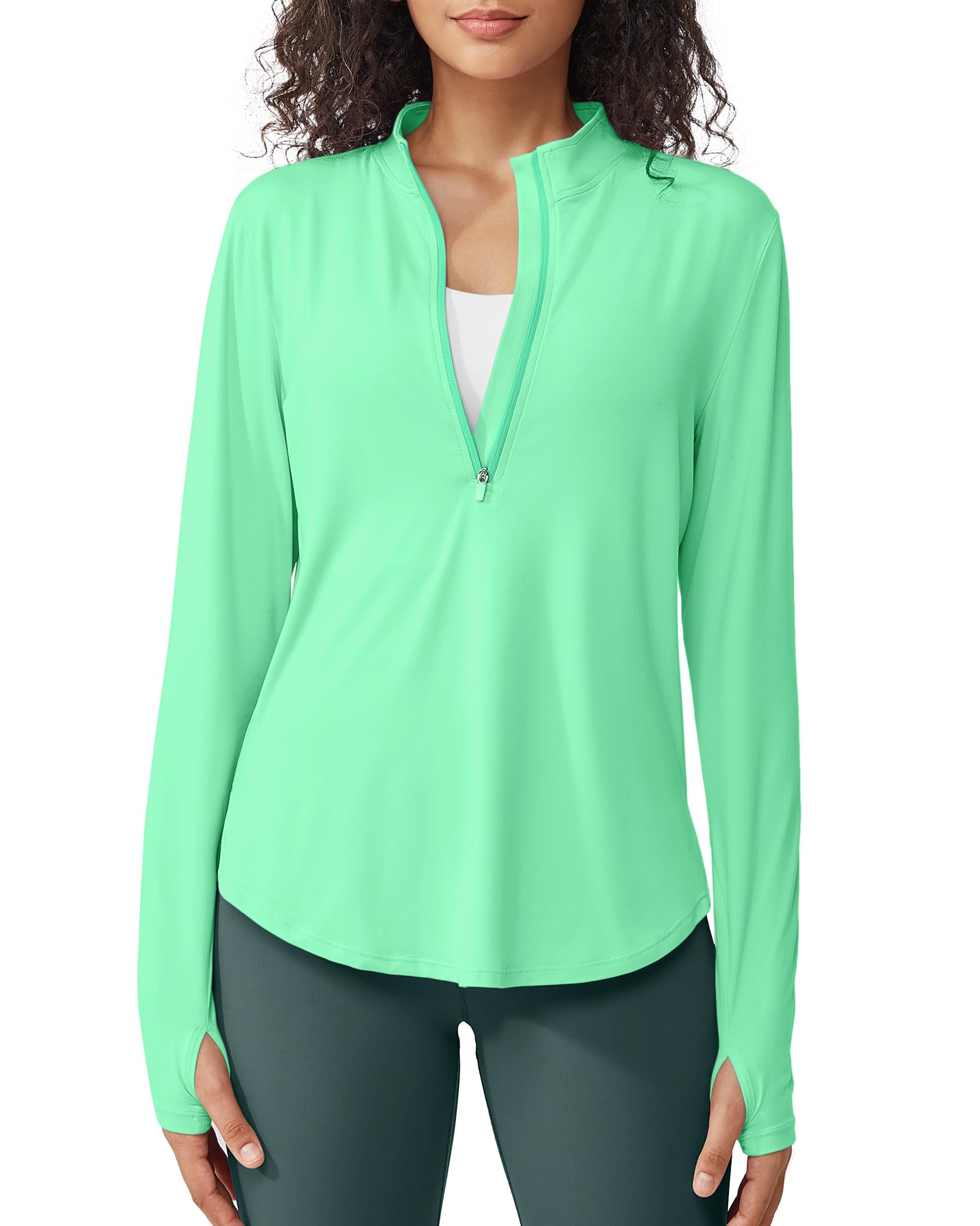 G4Free Rash Guard for Women Long Sleeve Golf Shirts Sun Protection Half ...