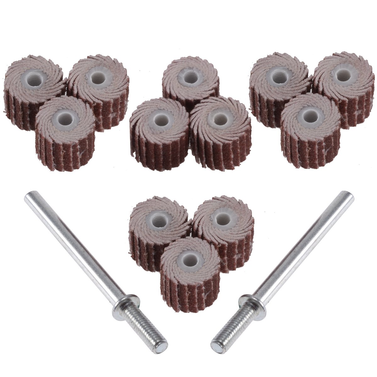12 Pcs 240 Grit Sanding Sandpaper Flap Wheel Head Grinding Disc with 2 ...