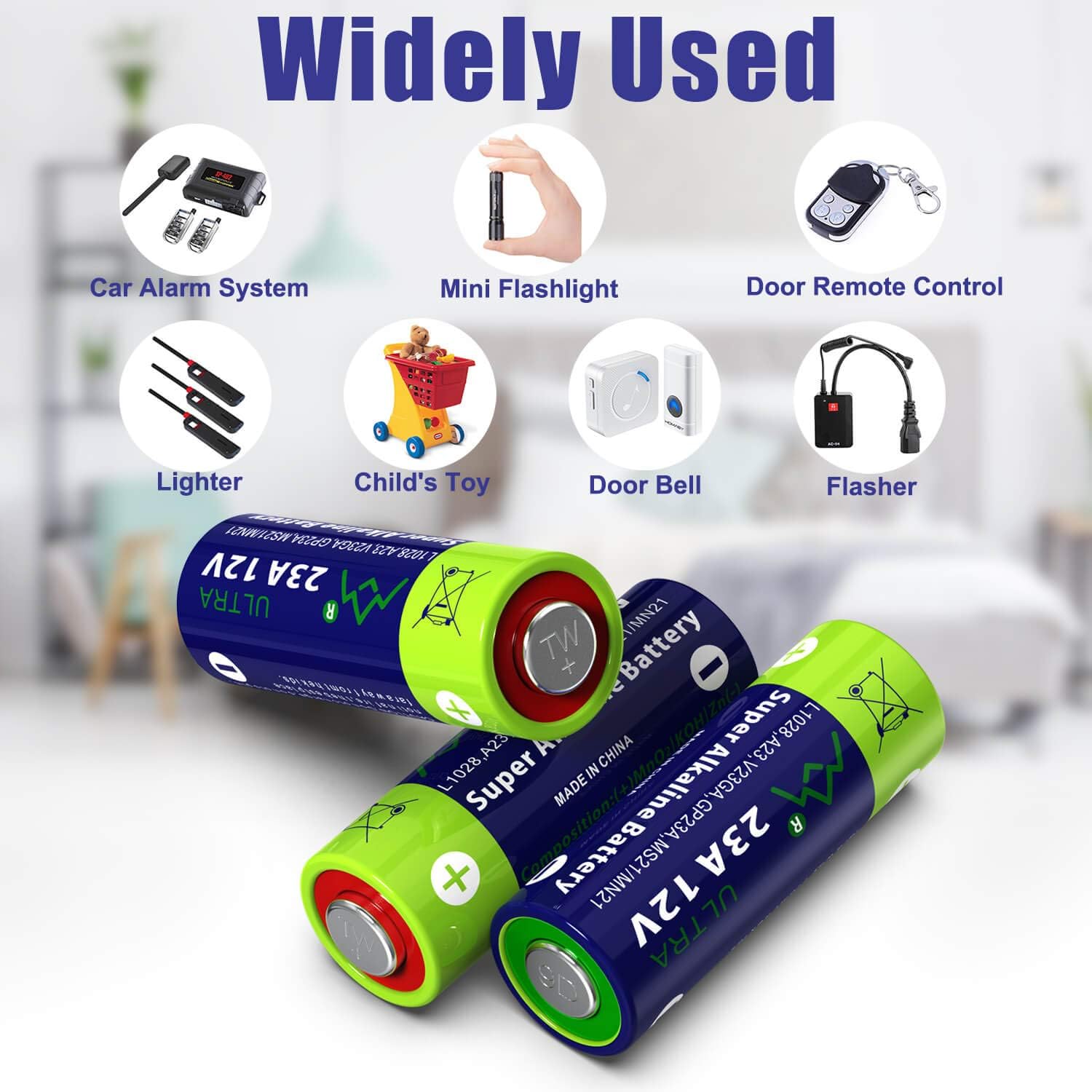 10 Pack A23 23A GP23AE MN21 23GA 12V Alkaline Battery High Capacity ...