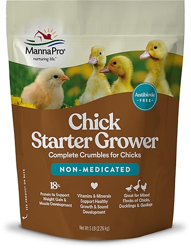 Manna Pro Chick Starter Feed, Non-Medicated Chicken Feed with Vitamins ...