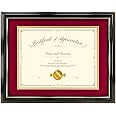 Amazon.com - Hodeframe 8.5x11 Document Frame - Certificate Frame with Red Mat - Displays Diploma ...